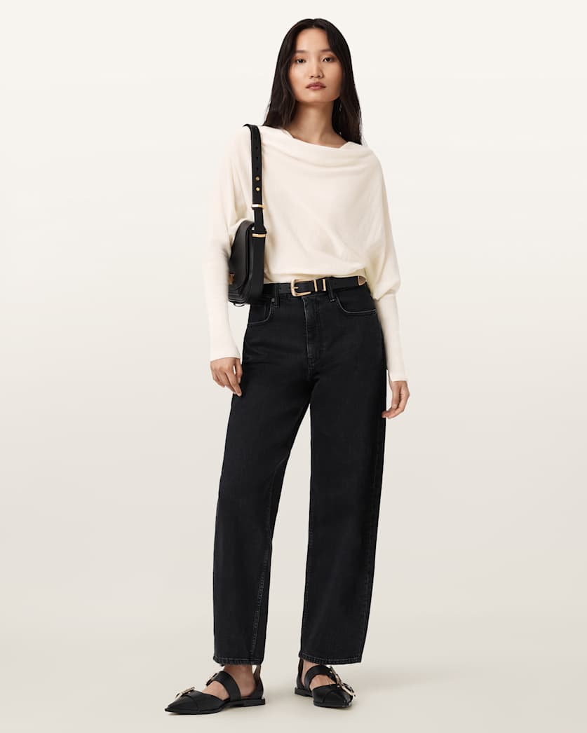 Ridley Cropped Wool Jumper Chalk White | ALLSAINTS